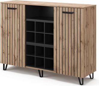 Vicco Kommode Amber, Regal mit Türen, Braun, 133.6 x 100 cm mit 2 Türen