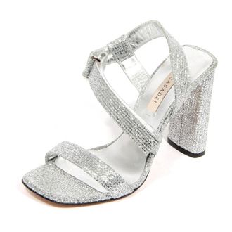 Casadei Silberner Klettverschluss-Sandalen Fata Modell - - Shoes - Damen - Grau - 36 EU