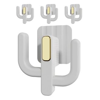 NUOBESTY 4 St&uuml;ck Teiliges Wandmontiertes Badezimmer Slipper Regal aus Abs pet Platzsparend ohne Bohren mit Haken zur Schuhaufbewahrung Eleganter T&uuml;r h&auml;nger f&uuml;r