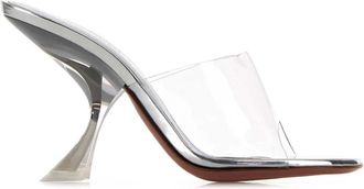 Amina Muaddi Femme, Chaussures, Blanc, Taille: 39 EU Taylor Glass Slipper 90