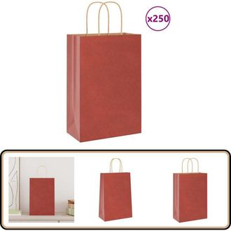 vidaXL Vidaxl - Papiertragetaschen 250 Stk. mit Henkeln Rot 21x11x31 cm