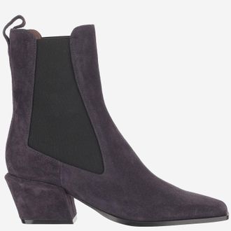 PARIS TEXAS Womens Ankle Boots Bettina 50 Dark Purple Calf Leather (bos Taurus)