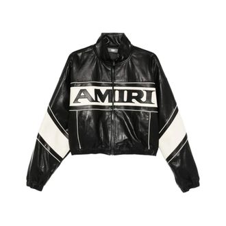 Amiri Femme, Vestes, Multicolore, Taille: 36 FR Logo Lettering Panelled Bomber Jacket