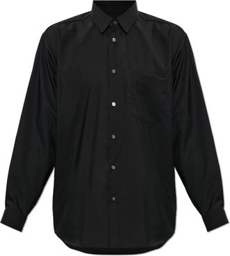 Comme Des Gar&ccedil;ons Breite klassische einfarbige Wollhemd - - Shirts - Herren - Schwarzk - XL