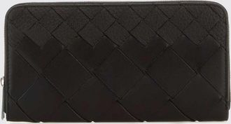 Bottega Veneta Intrecciato Continental-Brieftasche aus Leder mit Rei&szlig;verschluss