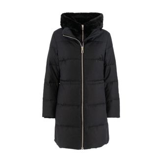 Duno Kapuzen Doppelrei&szlig;verschluss Jacke - - Coats - Damen - Schwarzk - M