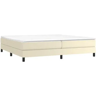 vidaXL Cadre de lit &agrave; ressorts cr&egrave;me 200x200 cm similicuir vidaXL