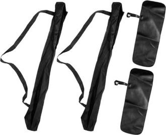 Yarnow Pochette de Rangement pour Parapluie Pliable de Voiture 4 Pi&egrave;ces - Housse en Cuir PU et Tissu Pong&eacute; Noir - Organisateur de Si&egrave;ge Arri&egrave;re Multifonction