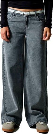 LMTD Limited Damen Nlfkizza DNM Lw Wide Pant Noos, Light Grey Denim, 152 EU