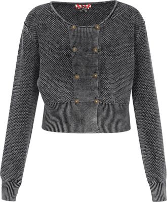 Mymo Strickjacke Frauen Schwarz