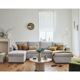 Best Mobilier Bestmobilier - Cyrus - canapé panoramique en u - 7 places - convertible avec coffre - en velours côtelé