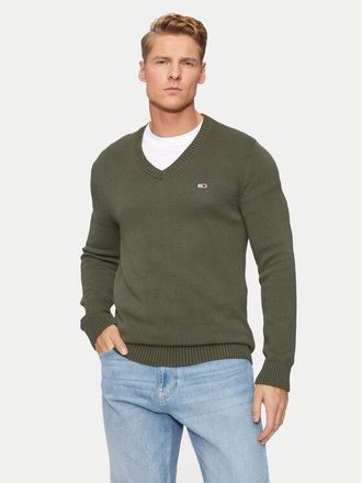 Tommy Jeans Pullover Essential DM0DM19429 Gr&uuml;n Slim Fit