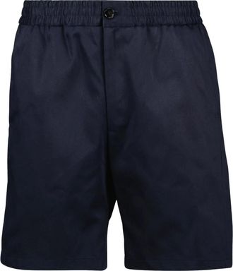 Ami Homme, Shorts, Bleu, Taille: M Short en Coton Bleu Marine Printemps-Été 2025