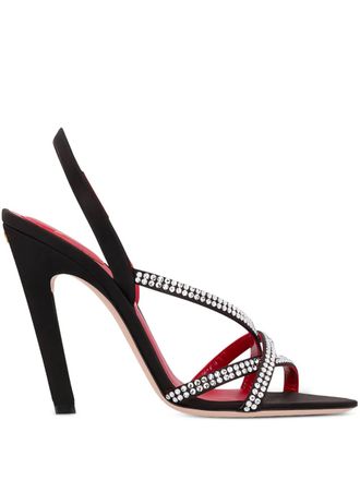 Valentino Garavani Dans Le Foyer Slingback-Sandalen mit Kristallen 105mm - Schwarz