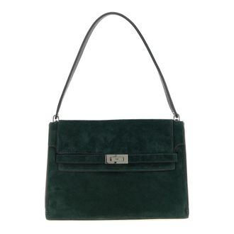 Tory Burch Femme, Sacs, Vert, Taille: ONE Size Lee Radziwill Grand sac port&eacute; &eacute;paule en daim