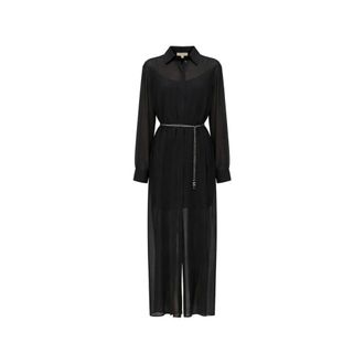 Michael Kors Femme, Combinaisons et Ensembles, Noir, Taille: 40 FR Combinaison &agrave; Manches Longues et Ceinture Cha&icirc;ne