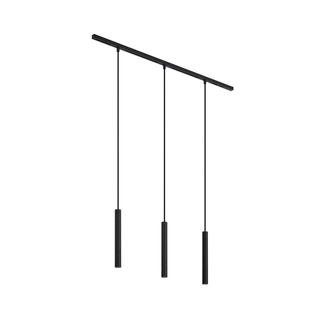 QAZQA Modern Modernes Schienensystem Komplettset I Spotlight I Deckenspot I Deckenstrahler I Strahler mit 3-flammig Spotbalken schwarzen Pendelleuchte I Pen