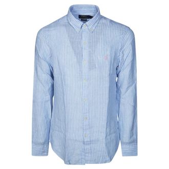 Polo Ralph Lauren Homme, Chemises, Bleu, Taille: XL Camicia Lino Riga