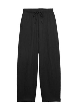 Marks and Spencer Pantalon textur&eacute; Coupe Carotte &agrave; Taille &eacute;lastique Noir Femmes UK 12 (EU 40)