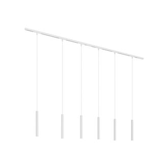 QAZQA Modern Modern railsysteem met 6 hanglampen wit 1-fase - Slimline Keno - Kunststoff - LED geeignet G9