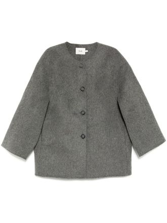 B+ab Gewickelte Jacke mit Schal - Grau