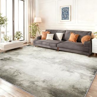 Generic Gris Clair Tapis pour Salon 120 x 170 cm, Lavables avec Dos Antid&eacute;rapant, Tapis &agrave; Poils Courts Imprim&eacute; Antique Rustique Shabby Chic pour Cuisine Salle