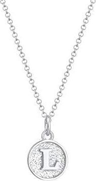 Elli Collier pour femme avec initiales lettre L minimale en argent sterling 925, 45 cm, Argent sterling, Sans
