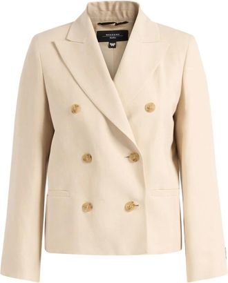 Max Mara Femme, Vestes, Beige, Taille: 40 FR Wkdnembi Blazer crois&eacute;