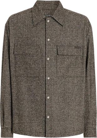 Dolce & Gabbana Homme, Chemises, Brun, Taille: XL Chemise à Carreaux Marron avec Fermeture à Boutons