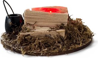 Matches 21 Gro&szlig;es LED Holz Lagerfeuer in 8 x 3 cm - Beleuchtete Feuerstelle als Weihnachts-Krippen Zubeh&ouml;r