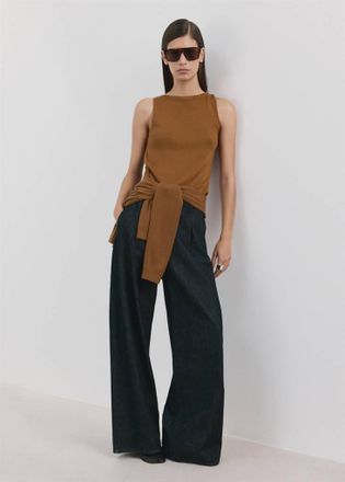 Mango Top maille fine caramel - Femme - XXS - MANGO