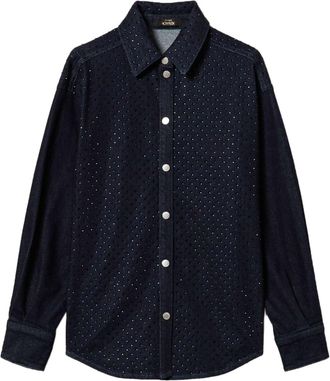 Twin-Set Strassverziertes Hemd - Blau