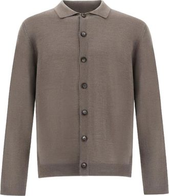 Herno Gerader Woll-Cardigan mit Kn&ouml;pfen - - Knitwear - Herren - Braun - L