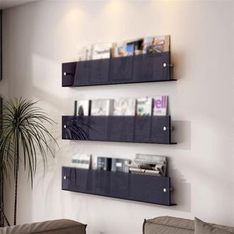 Generic Snackregale,Wandmontiertes Zeitschriftenregal aus transparentem Acryl,2- oder 3-st&ouml;ckiger Prospektst&auml;nder f&uuml;r B&uuml;ro,Kirche,Wartezimmer,Caf&eacute;,40,50,60,70