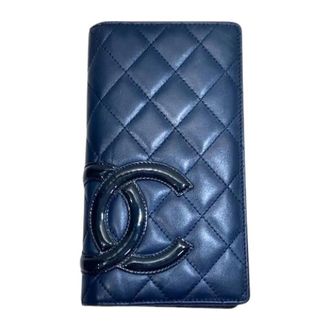 Chanel Portefeuille long en cuir Cambon Line Pre-owned - Femme - Pre-owned - Bleu - Taille: ONE Size