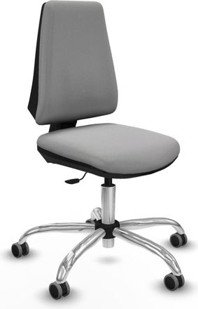 Piqueras y Crespo Elche Stuhl in Hellgrau, ohne Armlehnen, ausgestattet mit Permanentkontakt und Schneideschaum, 65 mm Rollen, Parkett, Hellgrau