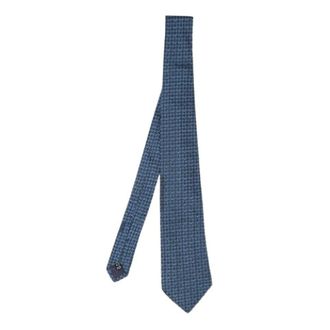 Ferragamo Cravate en soie Pre-owned - Homme - Pre-owned - Bleu - Taille: ONE Size