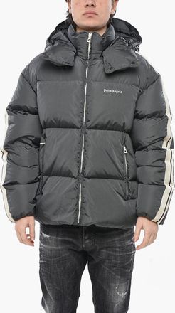 Palm Angels Nylon Puffer Jacket With Contrasting Side Stripes Palm Angels