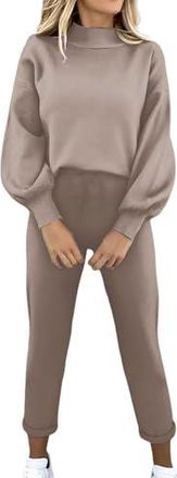 Generic Ensemble de v&ecirc;tements de d&eacute;tente pour femme en velours et &eacute;pais - Style d&eacute;contract&eacute; - Cardigan dhiver - Pantalon de sport - Ensemble deux pi&egrave;ces de vo