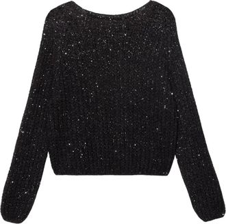 Oltre Femme, Pulls, Gris, Taille: 42/44 FR Pull en mohair m&eacute;lang&eacute; avec sequins