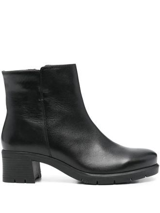 Ara bottines en cuir &agrave; talon haut - Noir