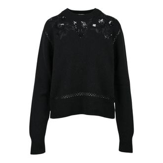 Ermanno Scervino Rundhals-Pullover mit Stickerei - - Knitwear - Damen - Schwarzk - XS