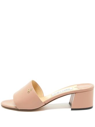 Jimmy Choo London sandales Minea en cuir &agrave; talon &eacute;pais - Tons neutres