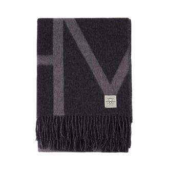 Toteme Monogram Brushed Wool Scarf - - Accessories - Damen - Grau - ONE SIZE