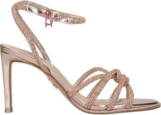 Steve Madden Sandalen mit Metallic-Besatz und Strassknoten - - Shoes - Damen - Rosa - 41 EU
