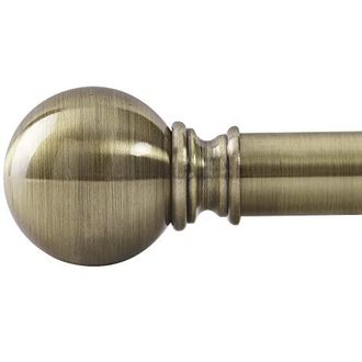 Nicetown Gardinenstange für Fenster, Durchmesser 3,8 cm, für Fenster, 122,9 cm bis 218,4 cm, verstellbar, Gardinenstangen-Set mit Kugelkappen für Wohnzimmer, e