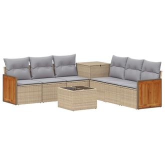 vidaXL Set Di Divani 8 Pz Beige E Grigio Chiaro 55 X 55 X 37 Cm Vidaxl