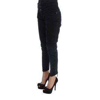 Costume National Womens Black Cotton Cropped Jeans Clothing