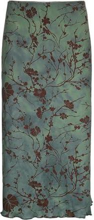 Generic Style de Niche de la Mode europ&eacute;enne et am&eacute;ricaine imprim&eacute; Couleur contrast&eacute;e Jupe Longue Droite Taille Basse Nouveau Style - Vert - L