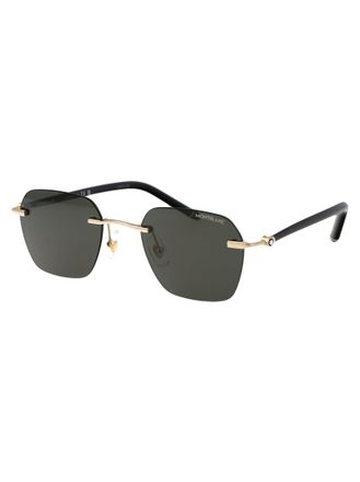 Montblanc MB0270S Gold-Trimmed Injected Sunglasses - Gold